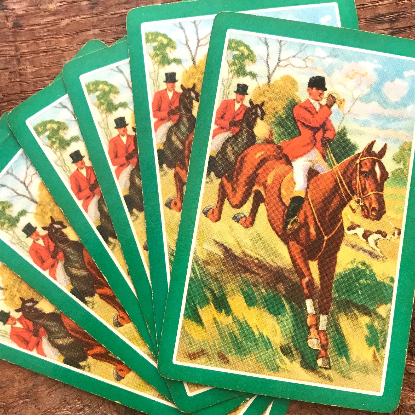 Vintage Horse Playing Cards - Set of 6 - Vintage Cards, Vintage ...