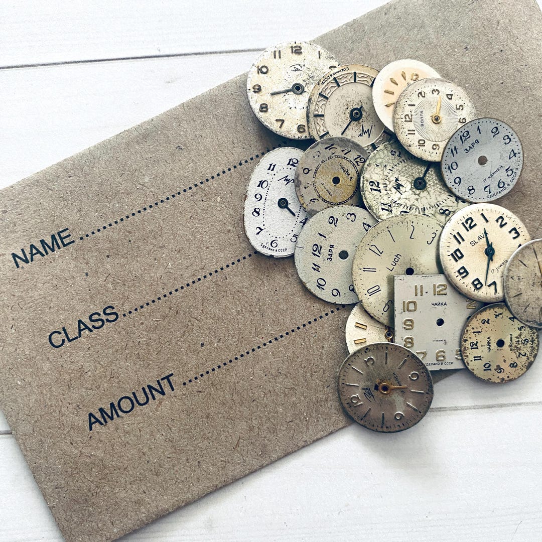 Vintage Watch Face Dials - Set of 20 - Old Watch Parts, Junk Journal ...
