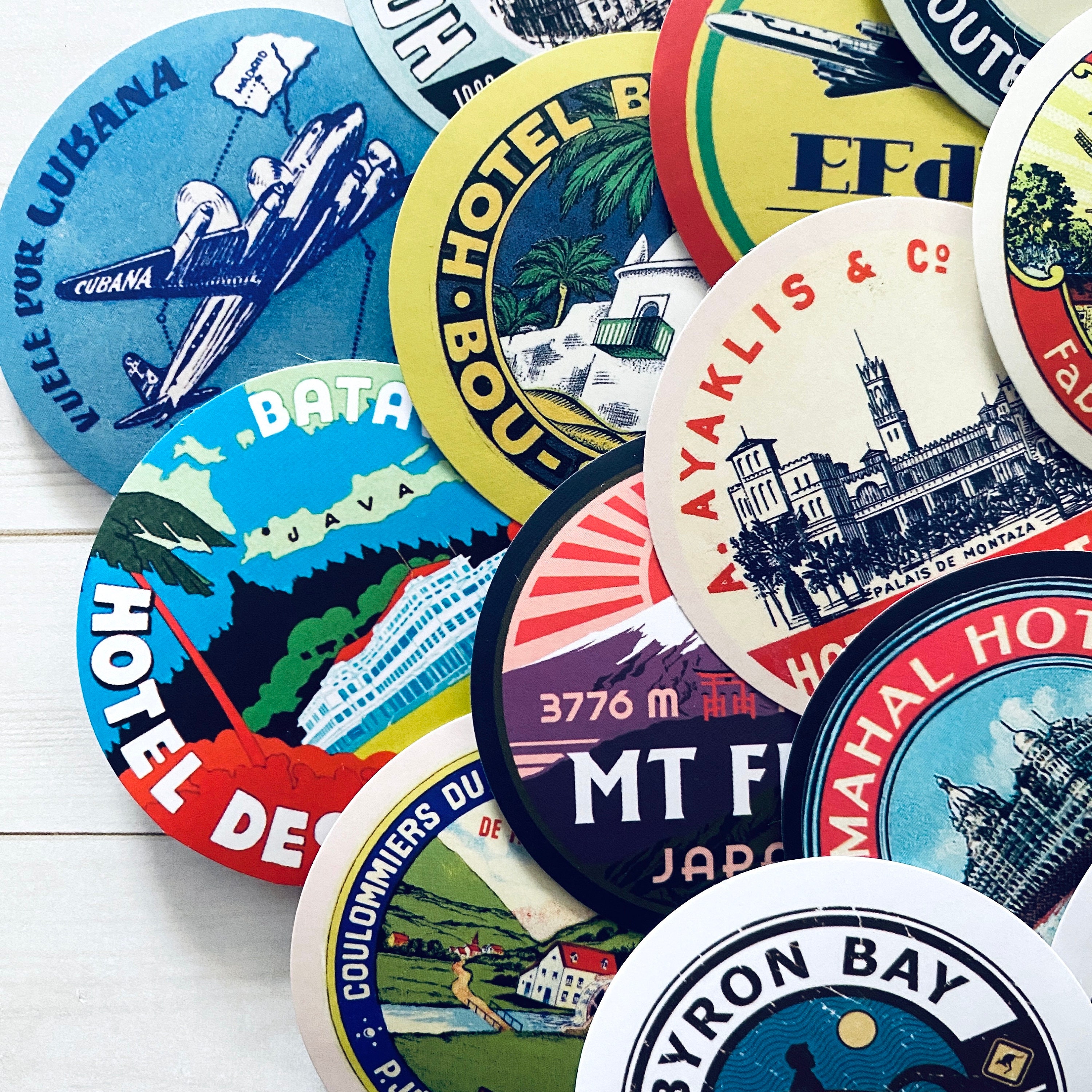 Travel Stickers - Set of 14 - Travel Ephemera, Junk Journal Paper ...