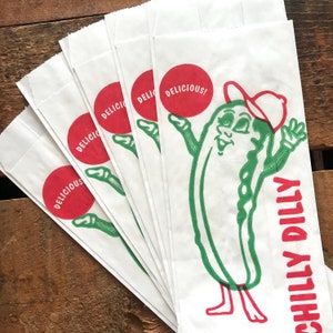 Food Bags - Set of 10 - Paper Bag, Treat Bag, Merchandise Bags, Pickle ...