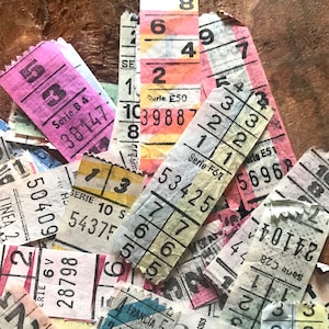 Vintage Bus Tickets - Set of 15 - Vintage Ticket Stubs, Vintage Paper ...