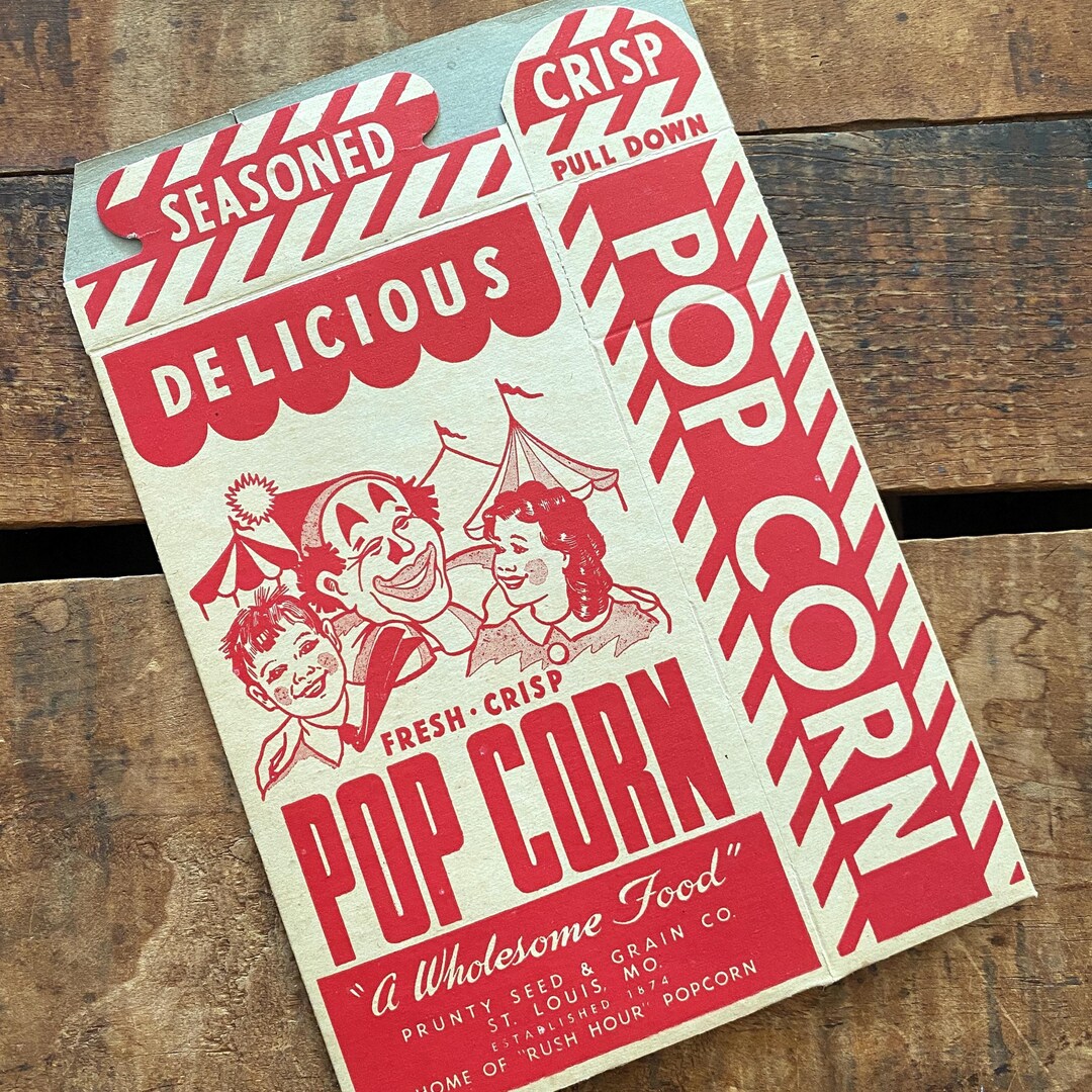 Vintage Unused Popcorn Box - 1 Box - NOS Novelty Packaging, Paper ...