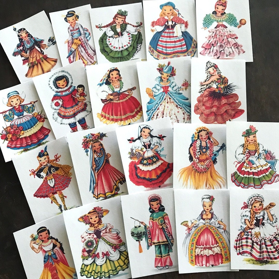 Vintage Ladies Stickers - Set of 20 - Handmade Stickers, Vintage Style ...
