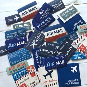 Air Mail Stickers - Set of 45 - Airmail Labels, Par Avion, Junk Journal ...