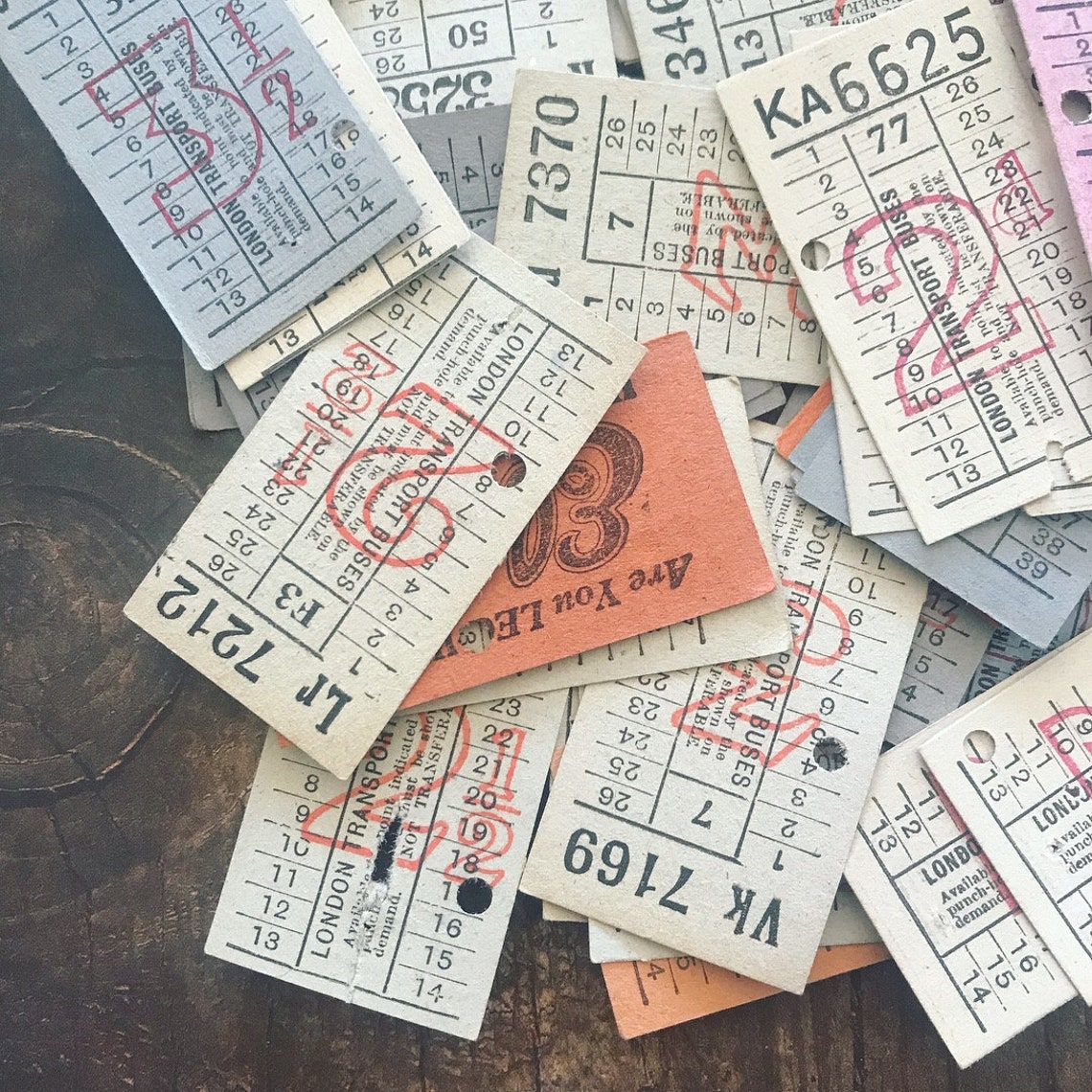 Vintage Bus Tickets Set of 20 Vintage Tickets Vintage | Etsy
