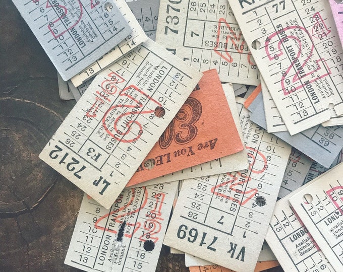 Vintage Bus Tickets Set of 20 Vintage Tickets, Vintage Ephemera ...
