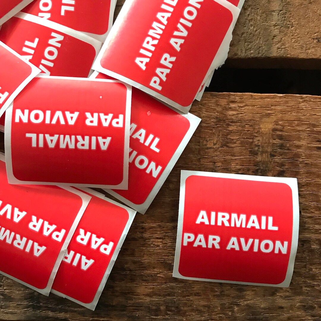 Airmail Labels - Set of 20 - Airmail Par Avion Red Labels, Junk Journal ...