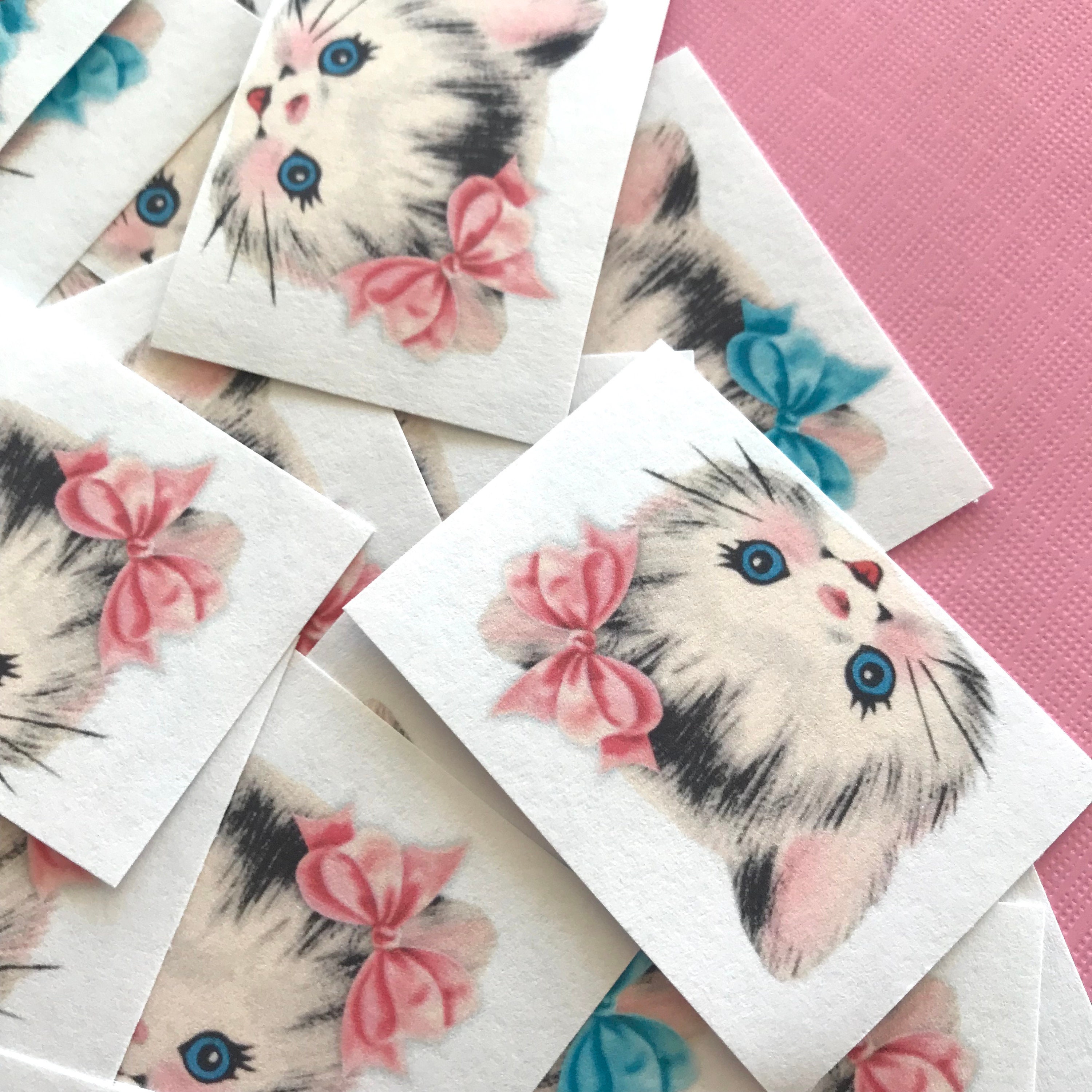 Kitten Stickers Set of 32 Handmade Stickers Vintage | Etsy