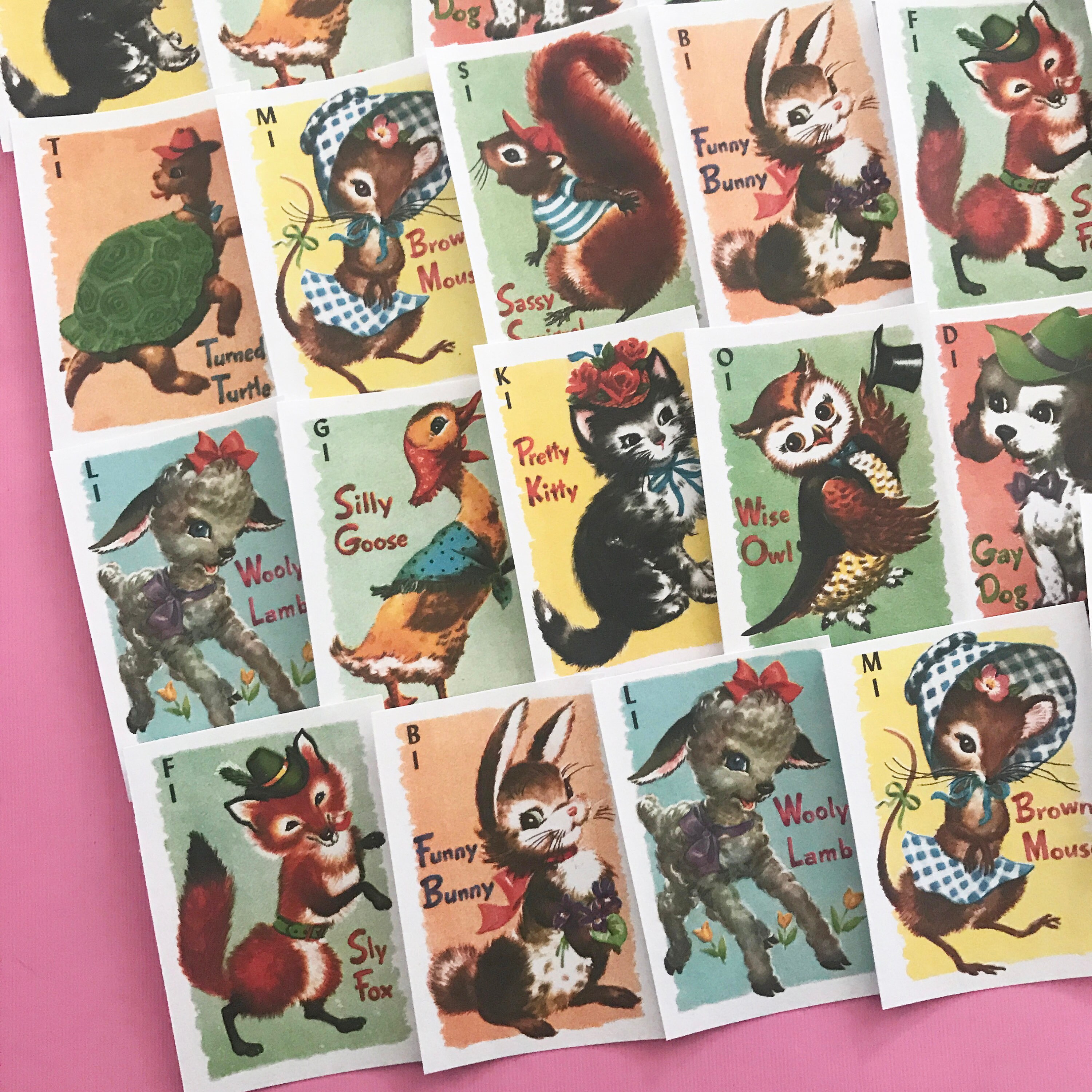 Animal Rummy Stickers - Set of 22 - Handmade Junk Journal Stickers - Etsy