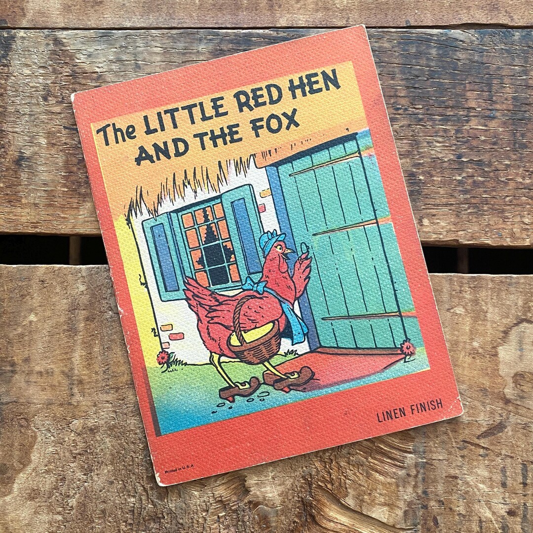 Vintage Little Red Hen and the Fox Linen Book - 1950s Children's Book ...