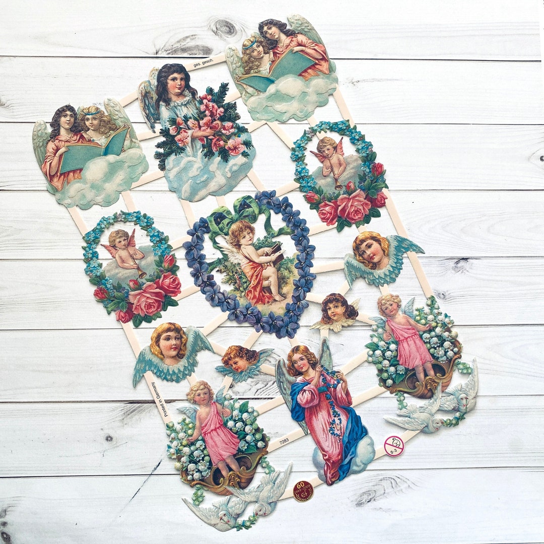 German Scraps Angels Die Cuts, Cut Outs, Reproduction, Vintage Style ...
