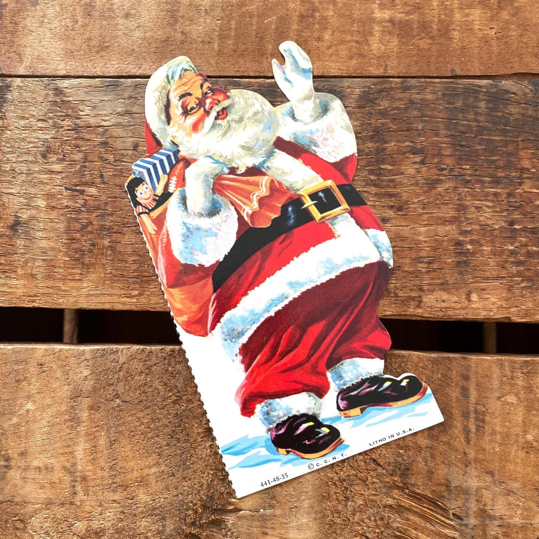 Vintage 50s Santa Die Cut - NOS Christmas Decor, Paper Ephemera, Junk ...
