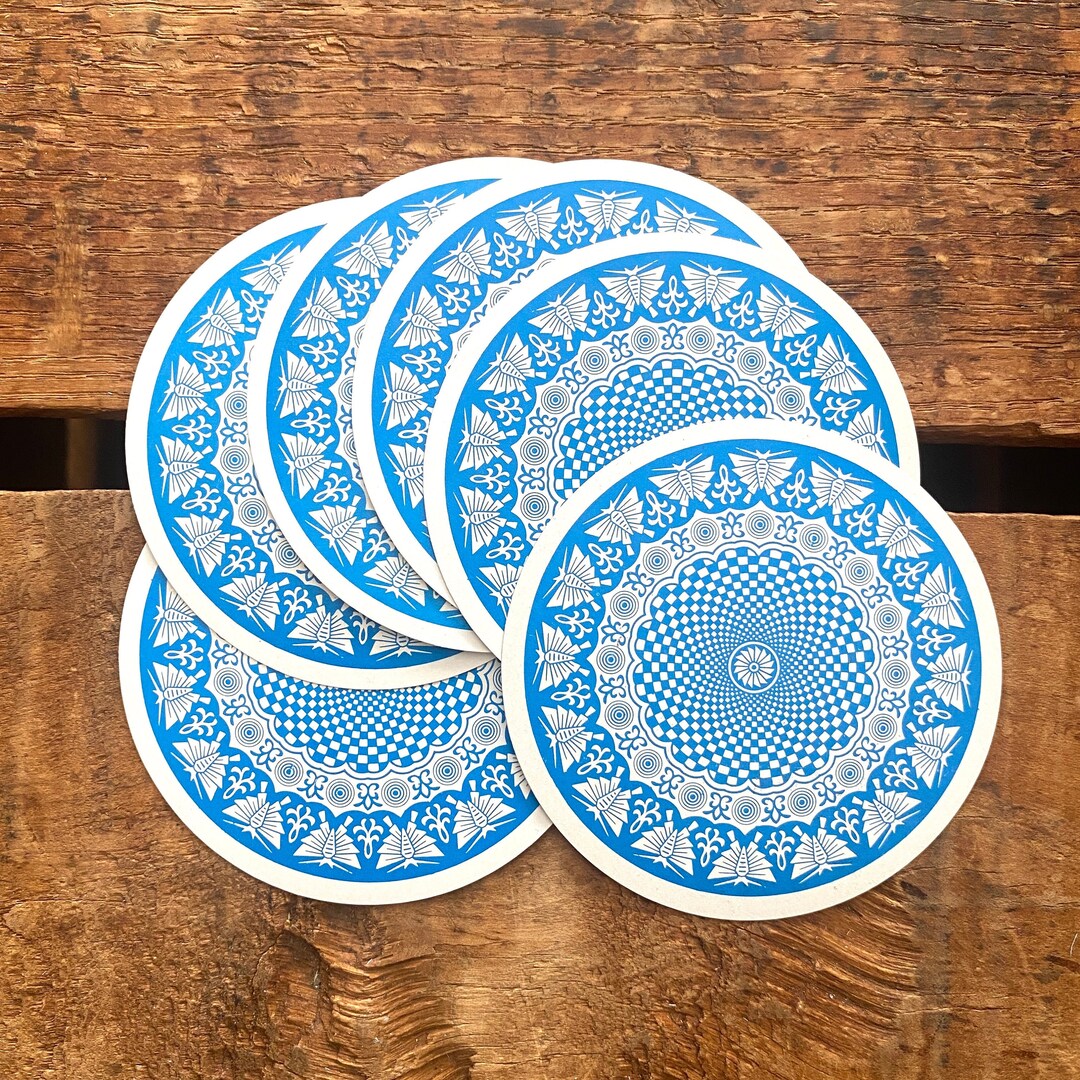 Vintage Playing Cards Set of 6 Round Cards, Paper Ephemera, Junk ...