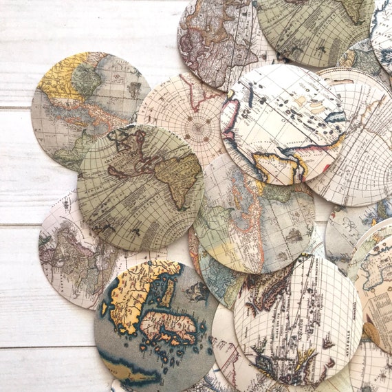 World Map Stickers Set of 44 Map Labels Junk Journal - Etsy UK