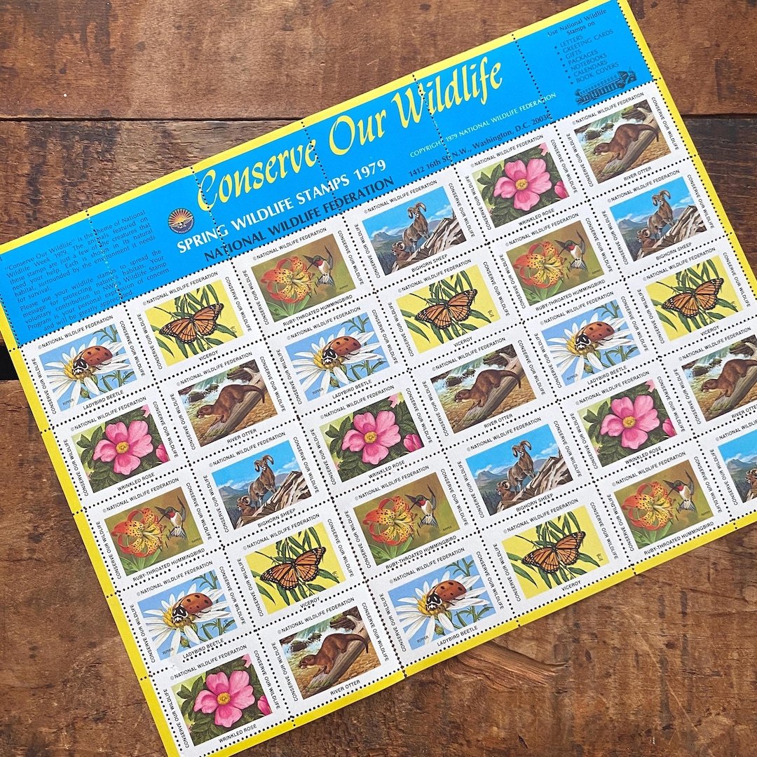 Vintage Unused 1979 Wildlife Nature Stamps - Flowers Animals Insects ...