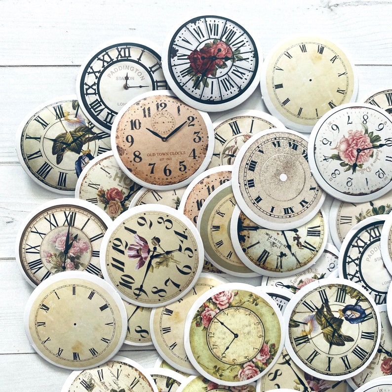 Clock Stickers Set of 45 Clock Face Dials Junk Journal - Etsy