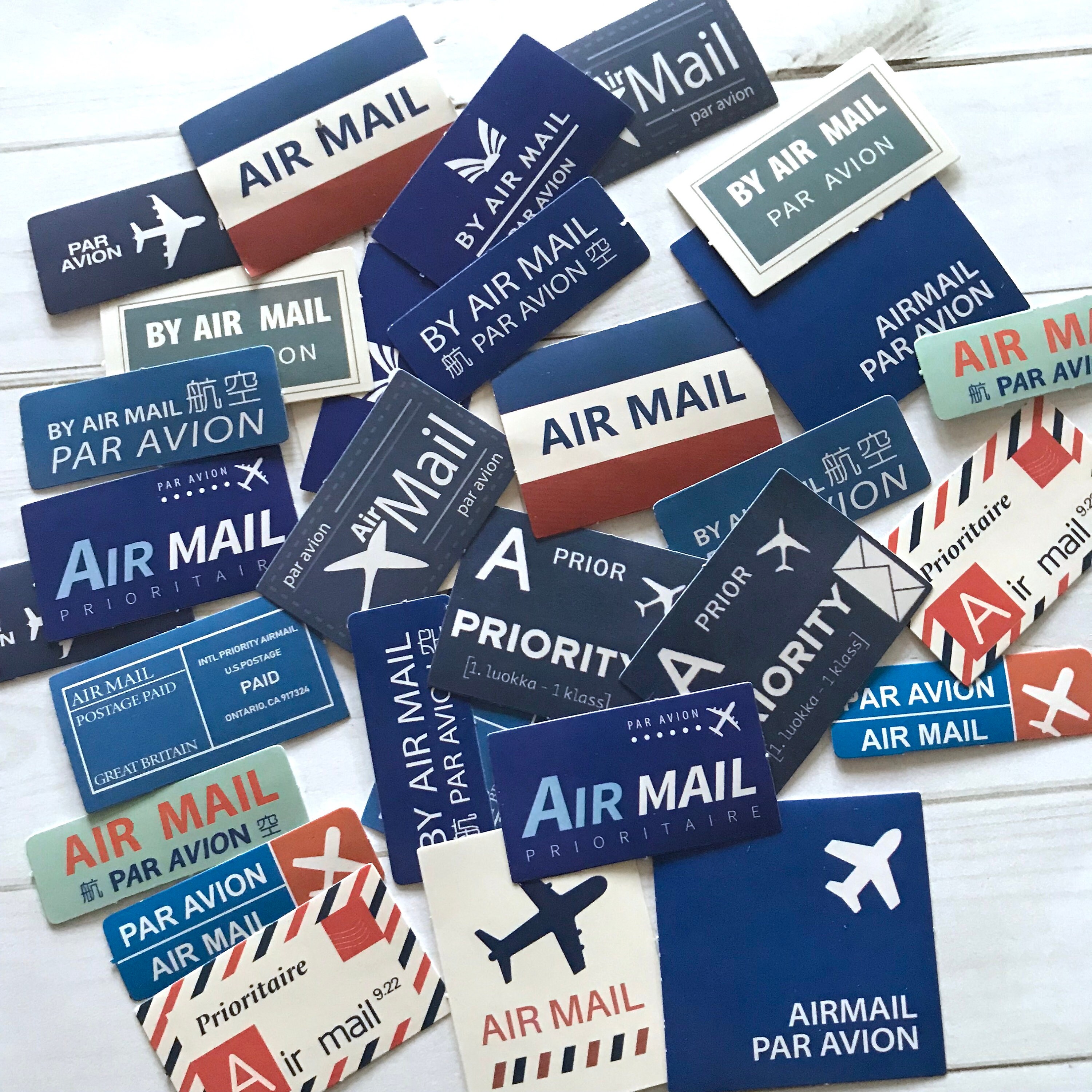 Air Mail Stickers Set of 45 Airmail Labels Par Avion | Etsy