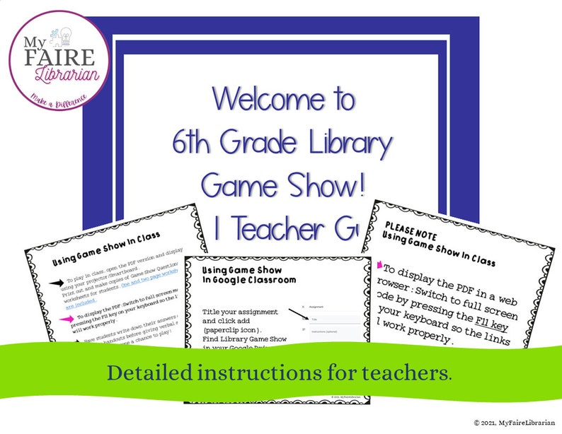 Library Skills Assessment Game Bundle for Grades 2-6 End of Year ...