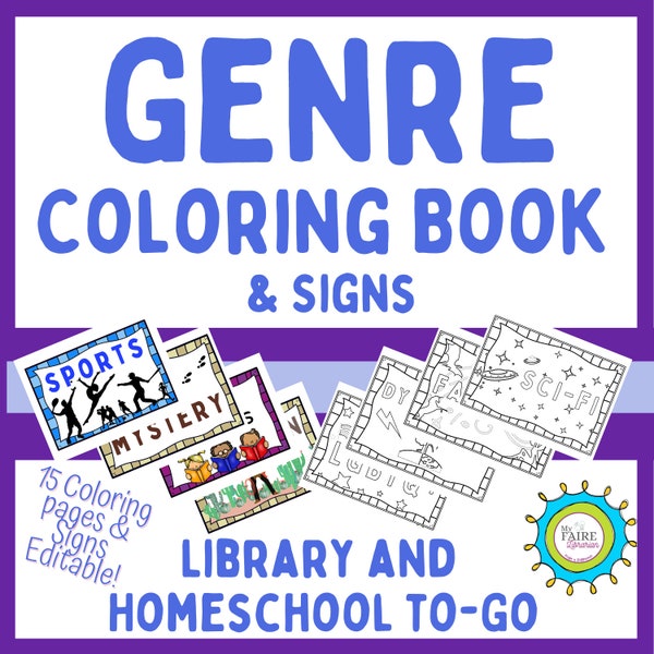 Library Genre Signs - Etsy