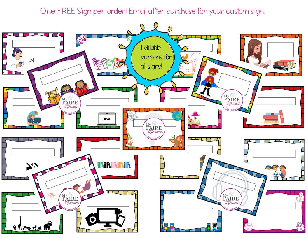 Library Coloring Book and Signs Library Learning Activity Explore the ...