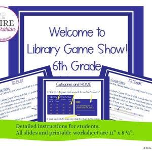 Library Skills Assessment Game Bundle for Grades 2-6 | End of Year ...