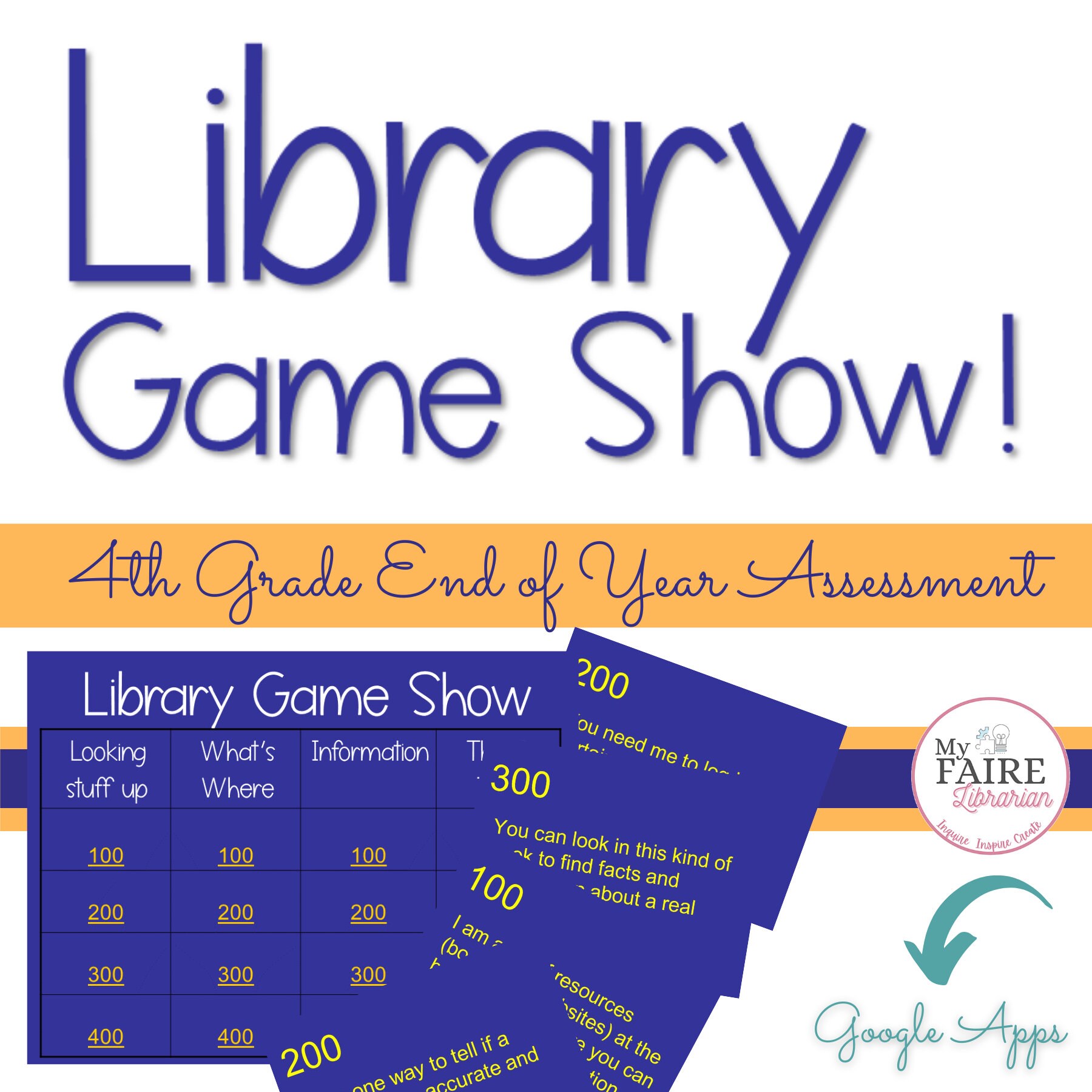 Library Skills Assessment Game Bundle for Grades 2-6 End of Year ...