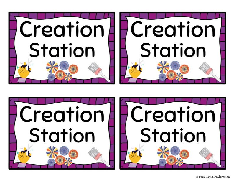 Makerspace Task Cards and Station Signs for K-6 Elementary Library ...