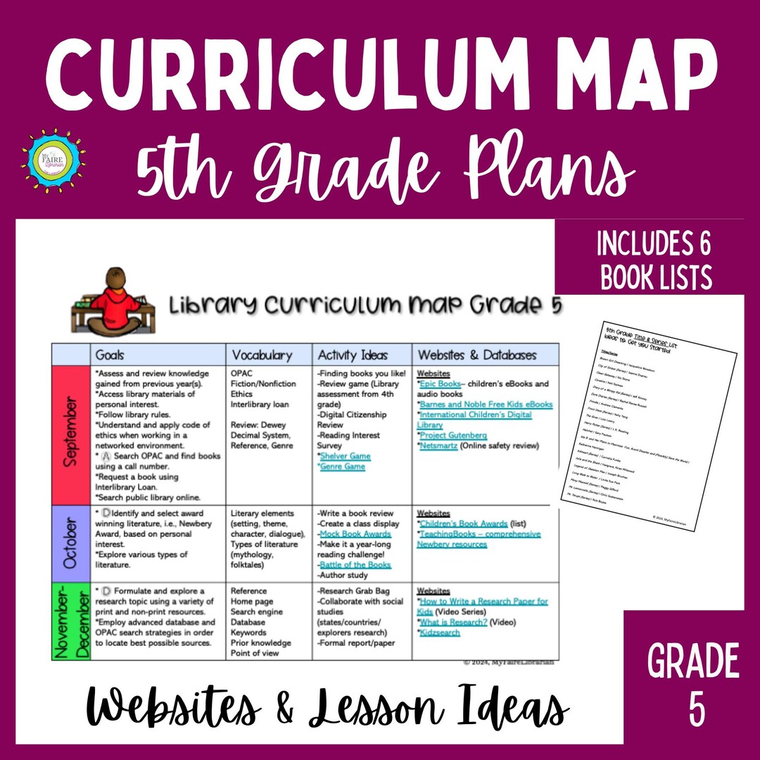 5th Grade Library Curriculum Map | Book Lists | Activity Ideas ...