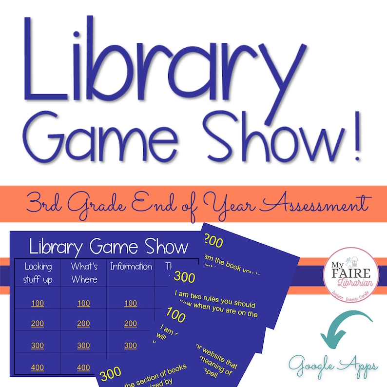 Library Skills Assessment Game Bundle for Grades 2-6 | End of Year ...