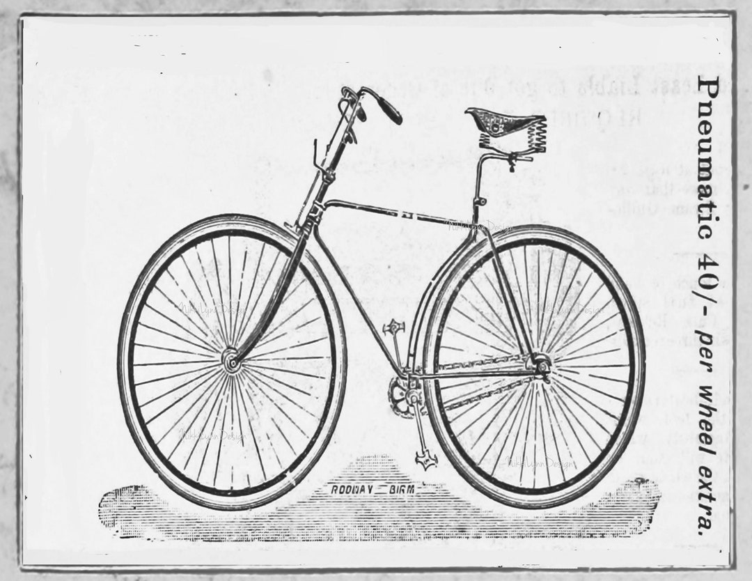Vintage Pneumatic Rover Bicycle Black & White Print Your Own Wall Art ...