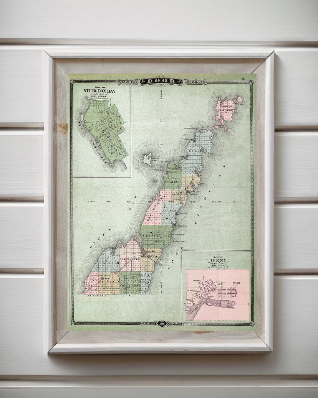 Door County Wisconsin Map Digital Print File Download You Print - Etsy