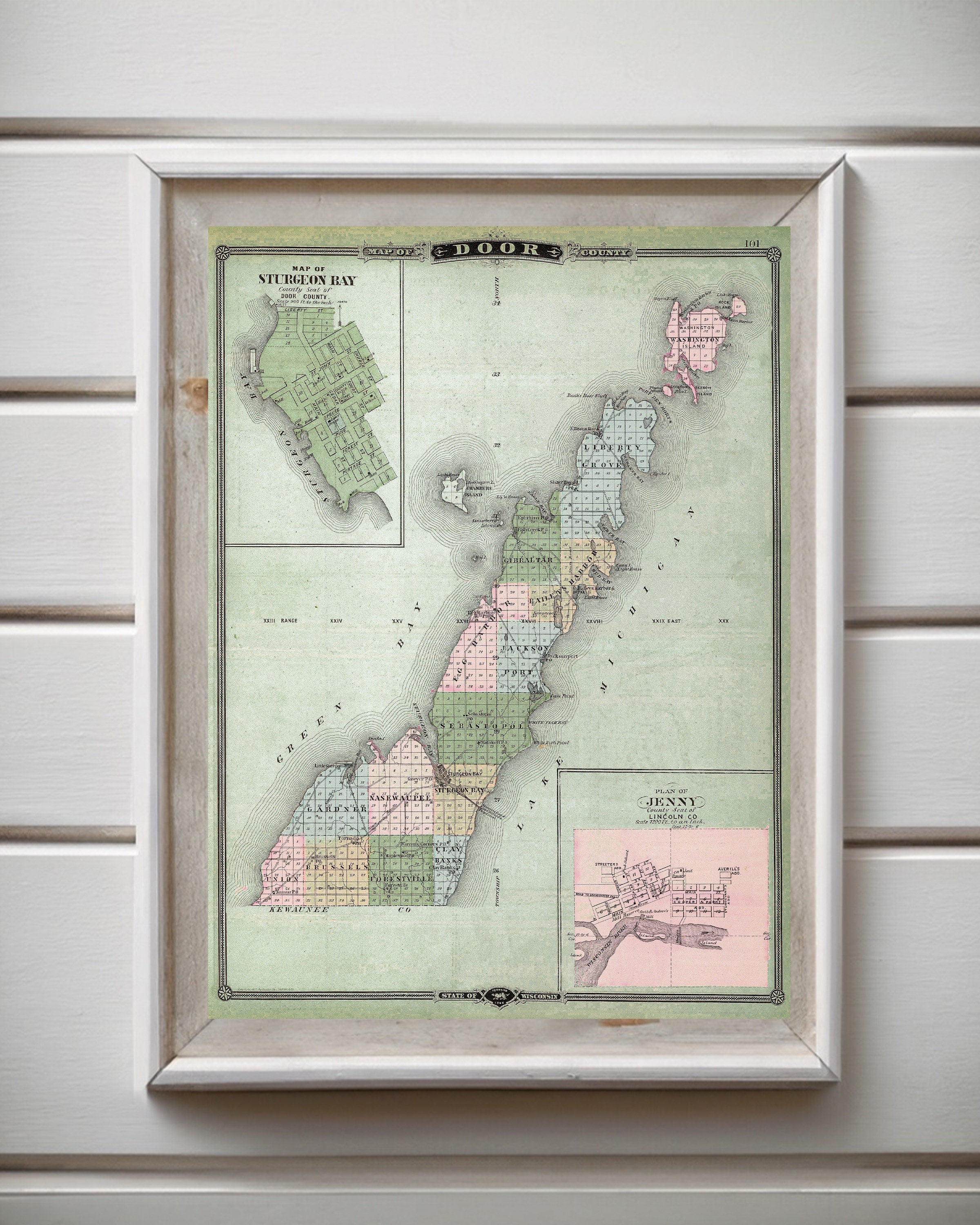 Door County Wisconsin Map Digital Print File Download You Print - Etsy