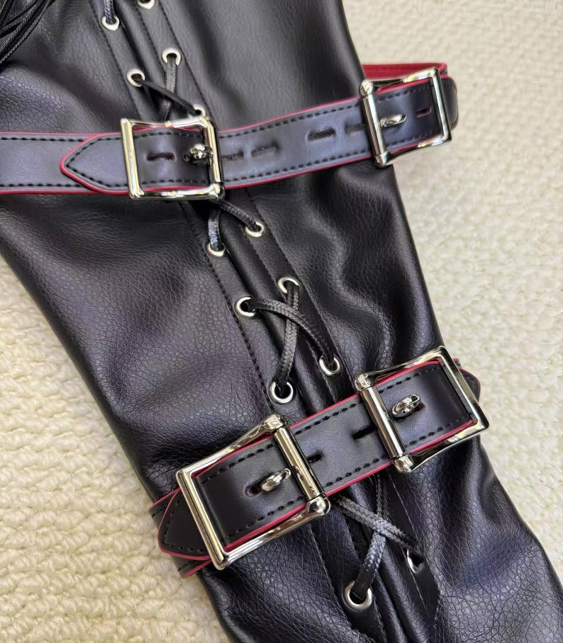 Black Restraint Gloves, Arm Restraint Gear, BMSD Bondage Gear, Leather ...