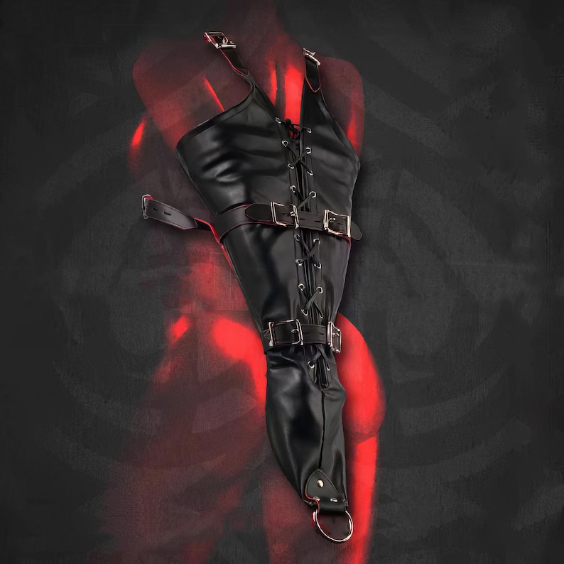 Black Restraint Gloves, Arm Restraint Gear, BMSD Bondage Gear, Leather ...