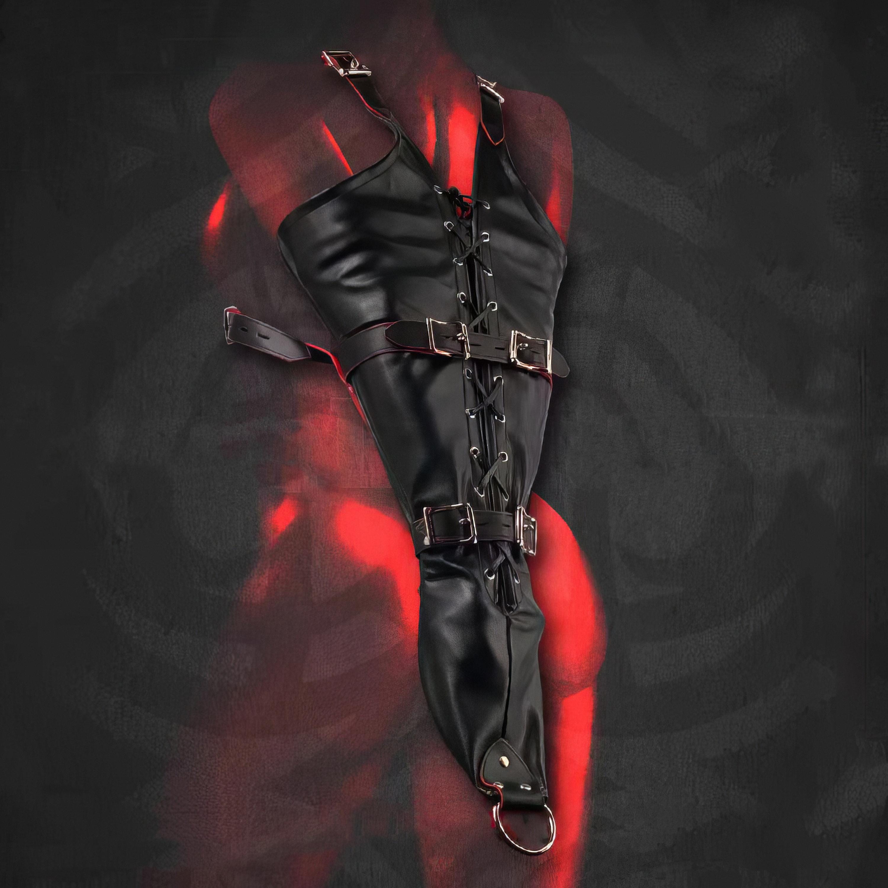 Black Restraint Gloves, Arm Restraint Gear, BMSD Bondage Gear, Leather ...