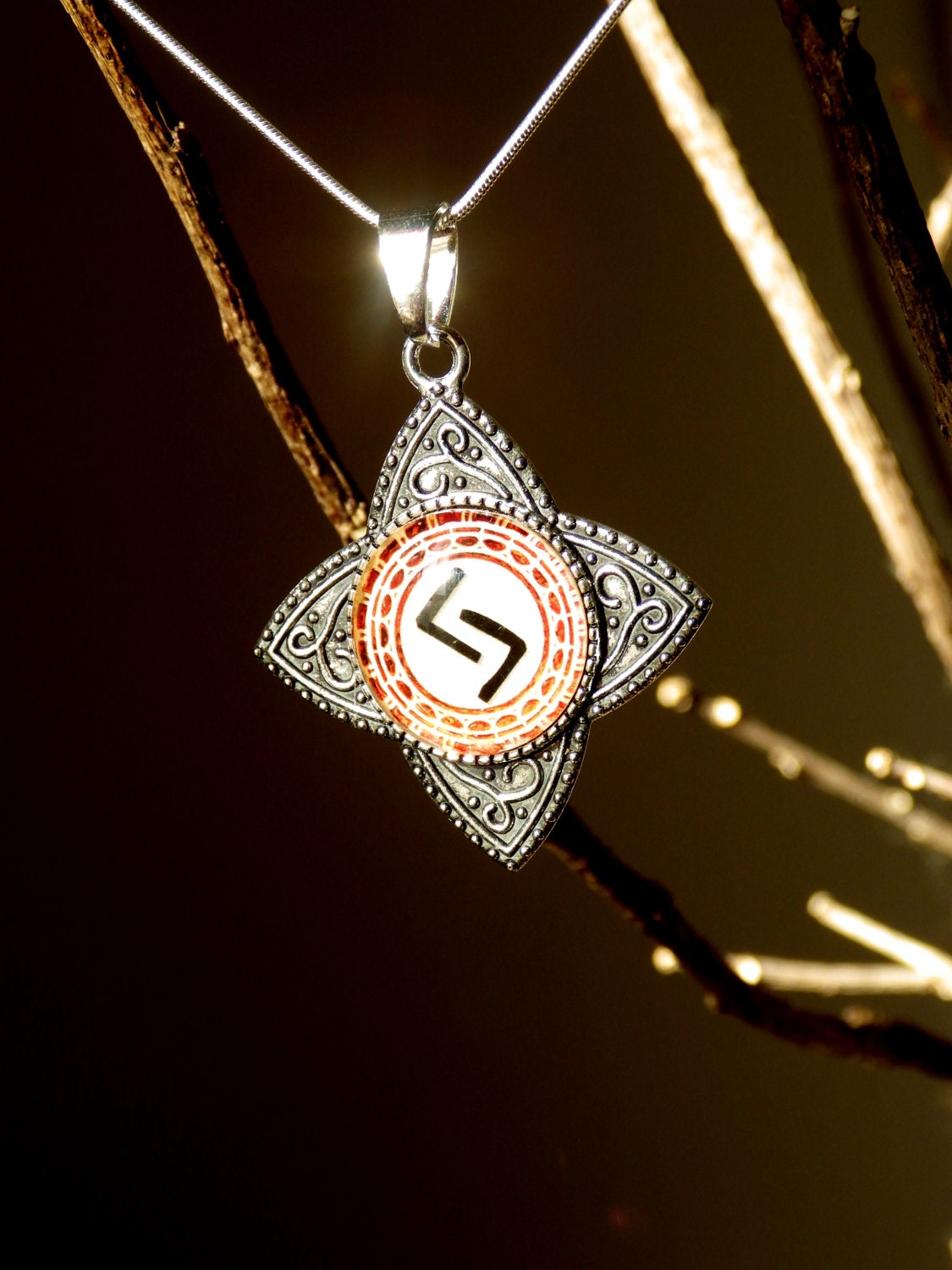 Jera Rune Pendant Runic Symbol Cameo Necklace Viking Norse | Etsy