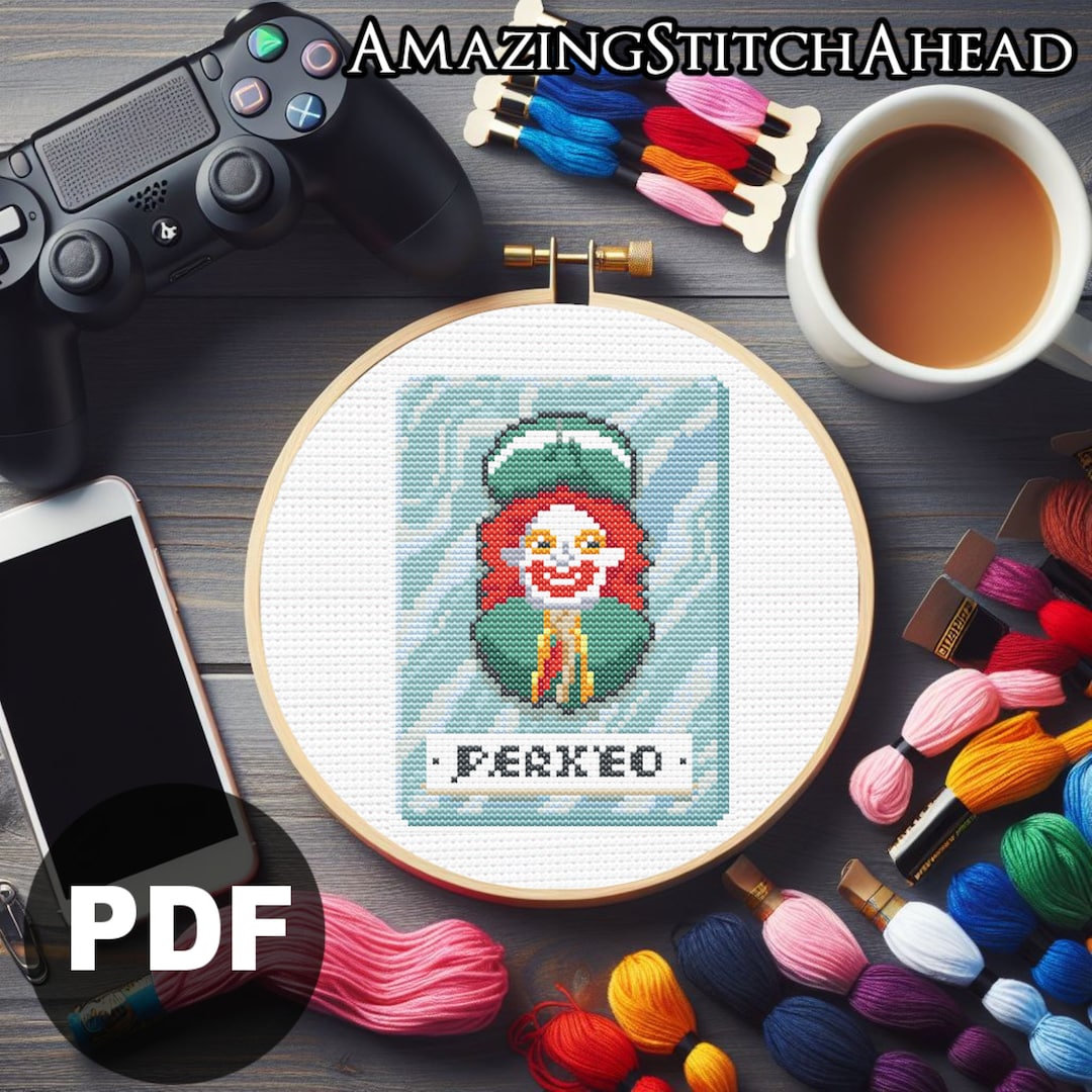 Balatro Perkeo Joker Card Cross Stitch Pattern instant PDF Download - Etsy