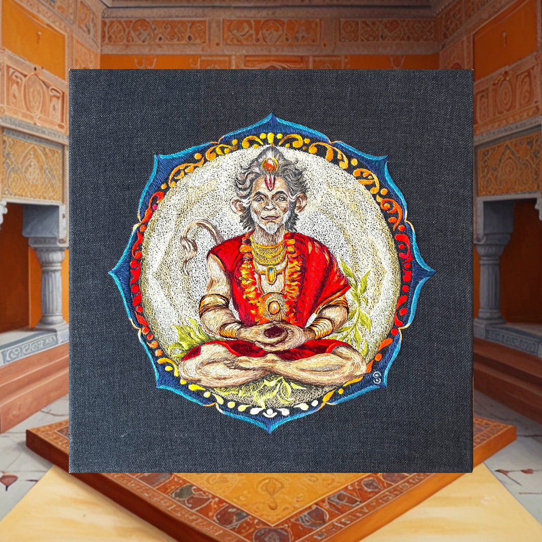 Hanuman / Embroidery Art Wall Decoration Home Decor Handmade Textile ...