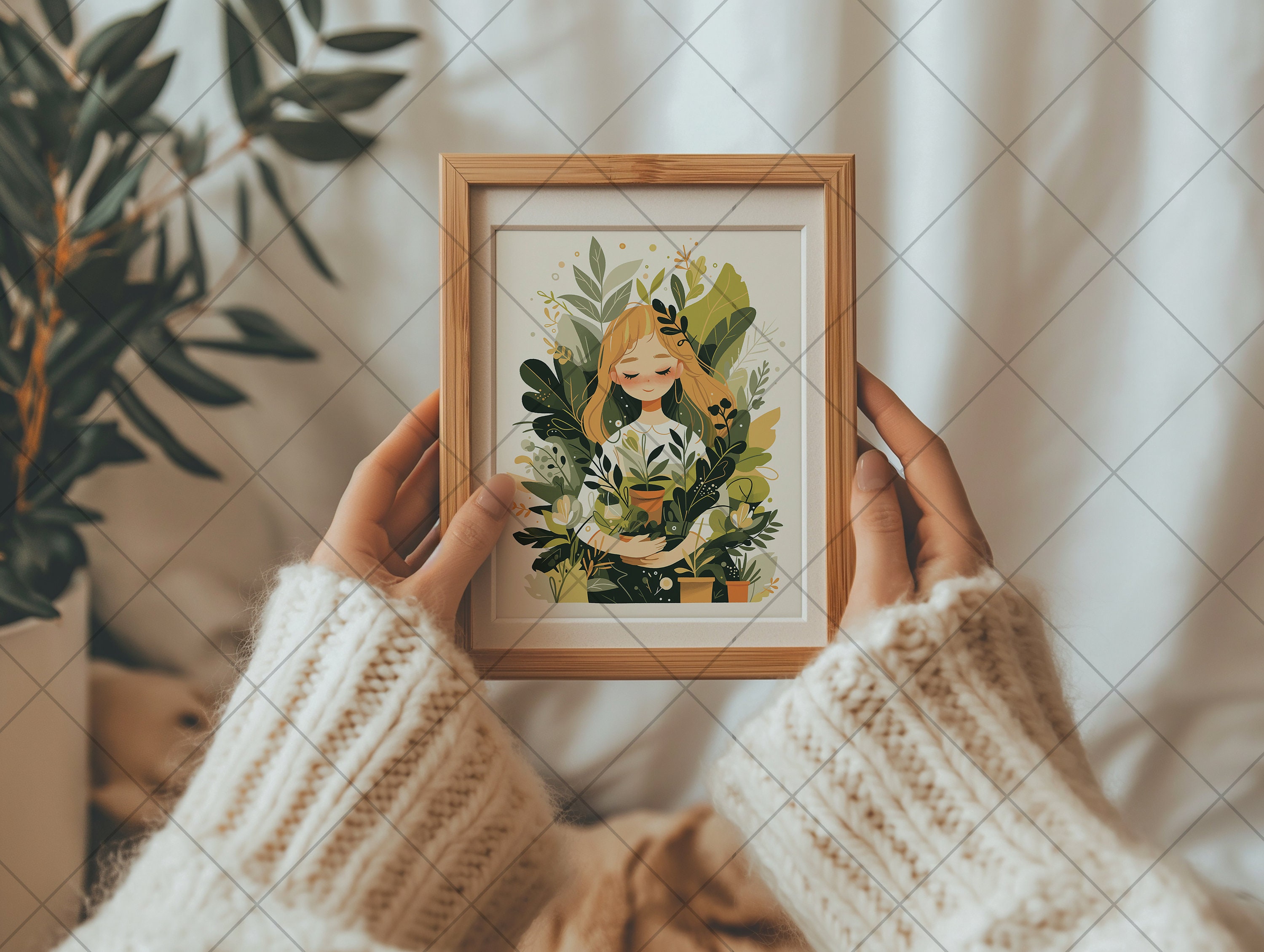 PSD Wood Frame Mockup, Photoshop PSD Mockup, Small Frame in Hands ...