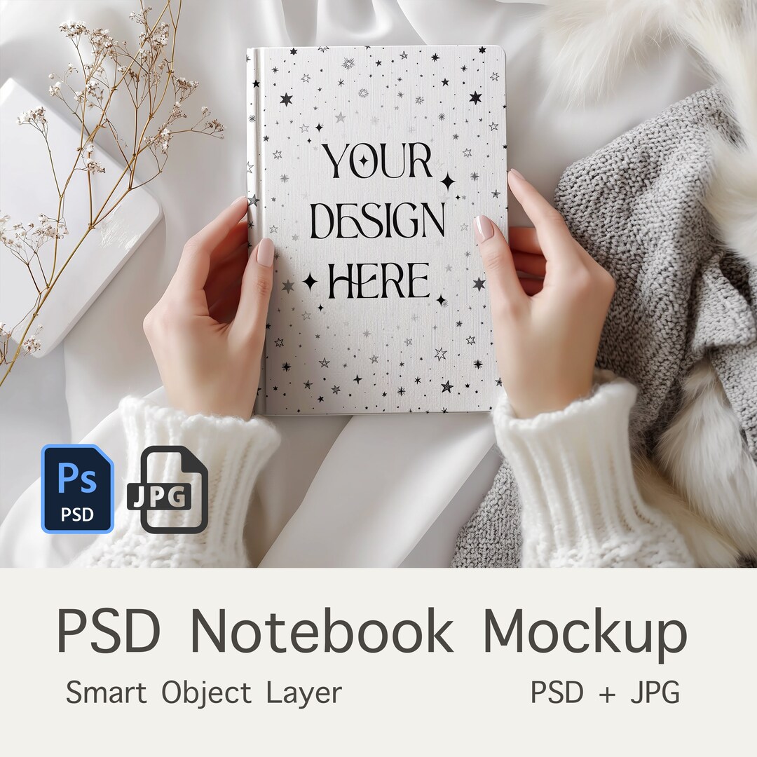 PSD White Notebook Mockup, Journal Mockup, Boho Stock Photo Mockup ...