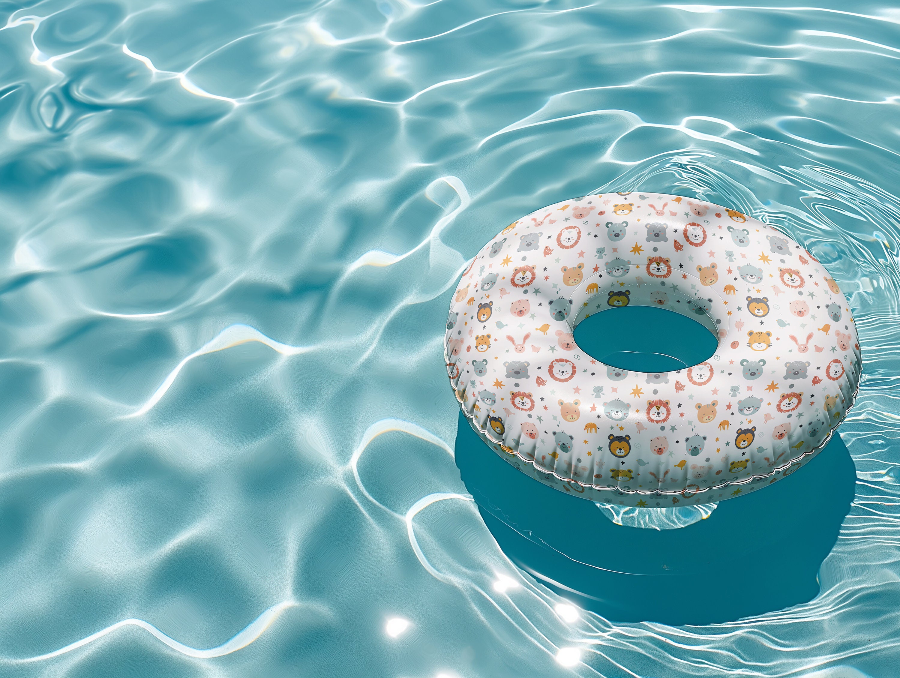 PSD Mockup White Inflatable Swim Ring, Pool Accessory Template, PSD ...