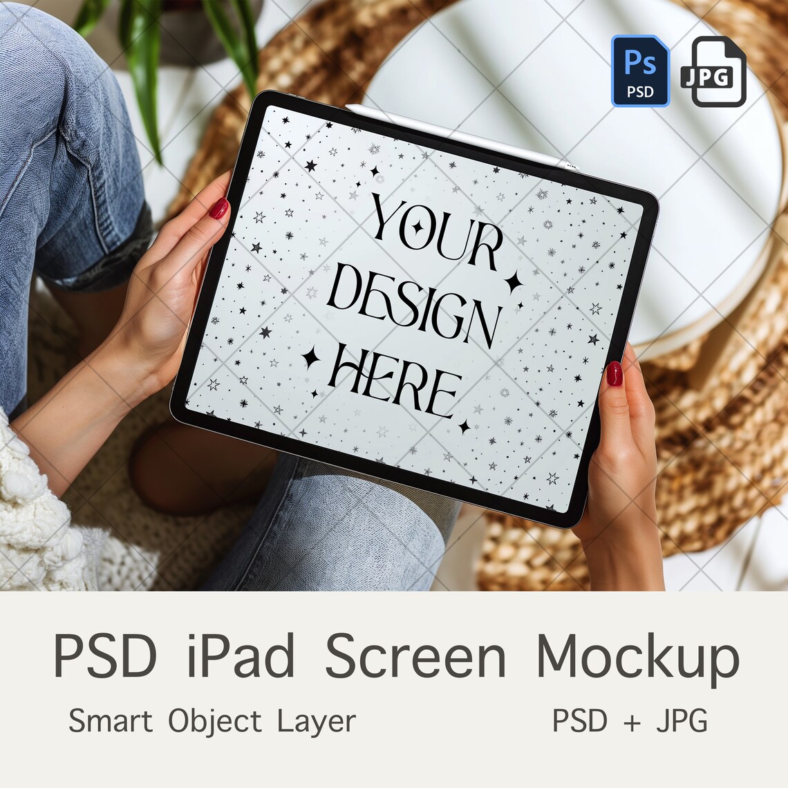 IPad White Screen Mockup PSD, PSD Smart Object, Aesthetic iPad Mock Up ...