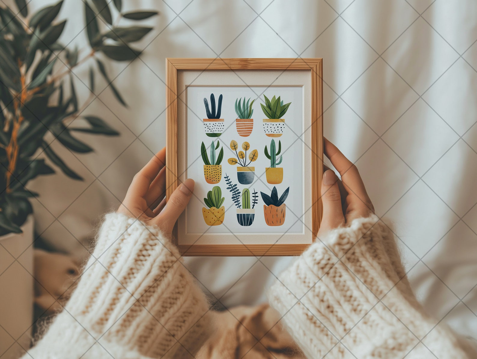 PSD Wood Frame Mockup, Photoshop PSD Mockup, Small Frame in Hands ...