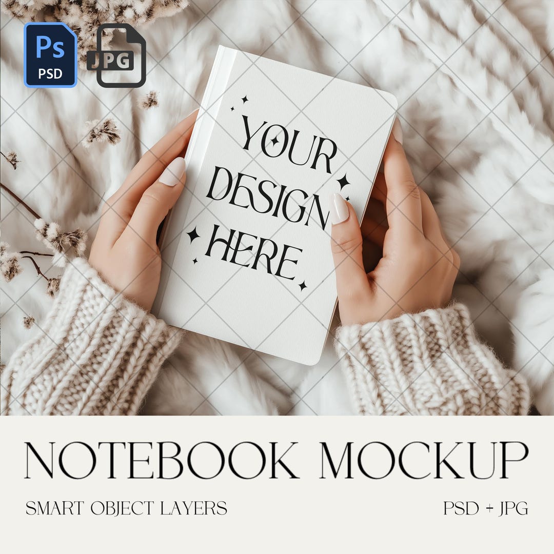 PSD White Notebook Mockup, Journal Mockup, Hardcover Notebook Mockup ...