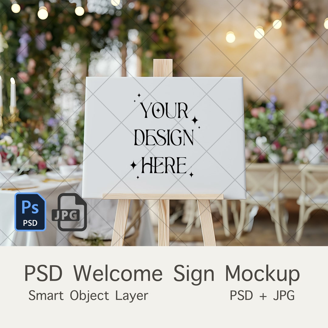 Welcome Sign Mockup, Proportion Birthday Easel Sign Mockup, Wedding ...