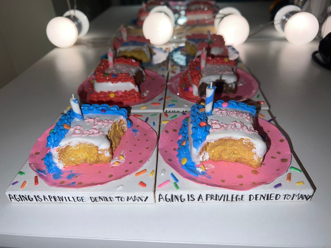 Aging is A Privilege Denied to Many-cake Slice Sculpture - Etsy