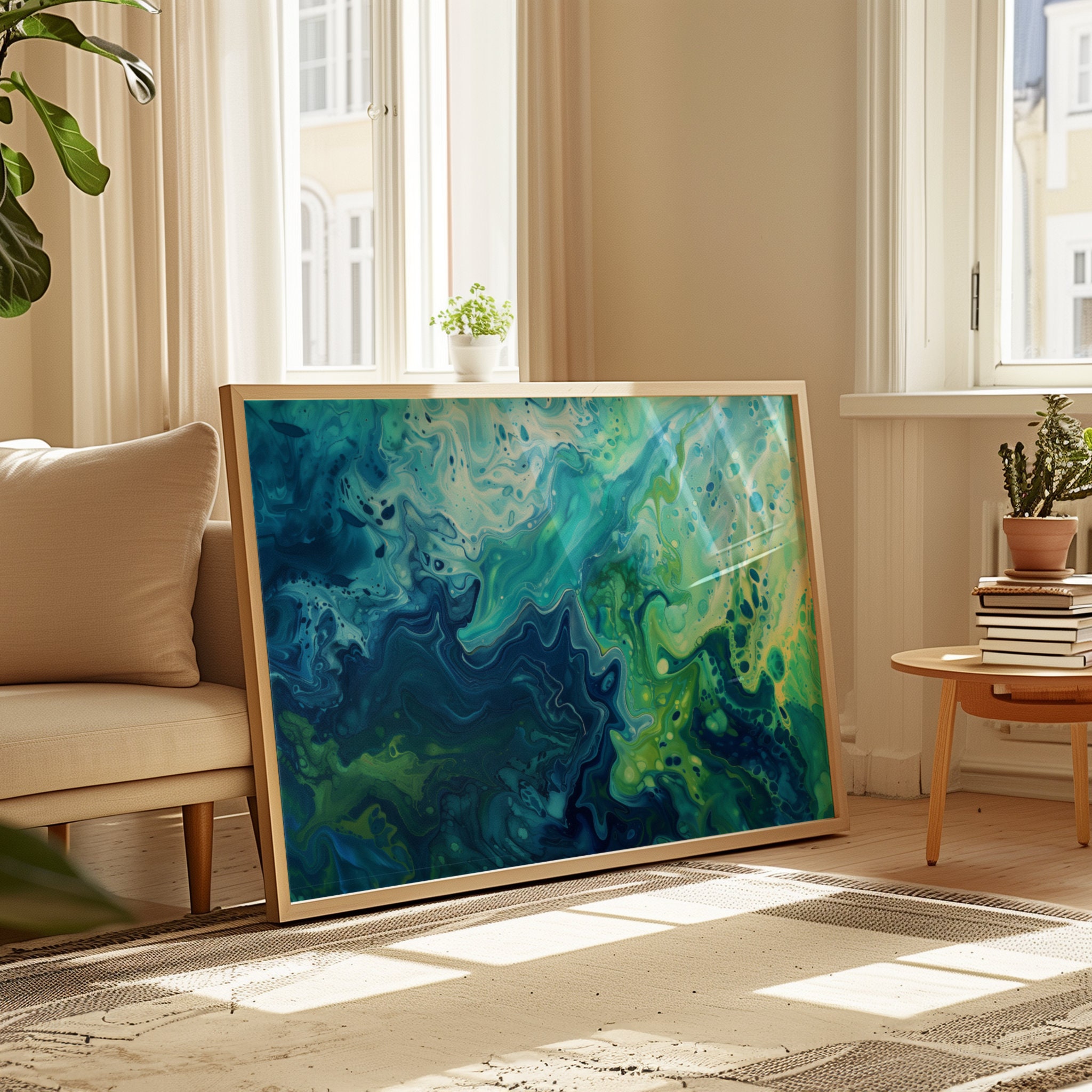 Ocean Currents: Abstract Resin Art Print 2 - Etsy