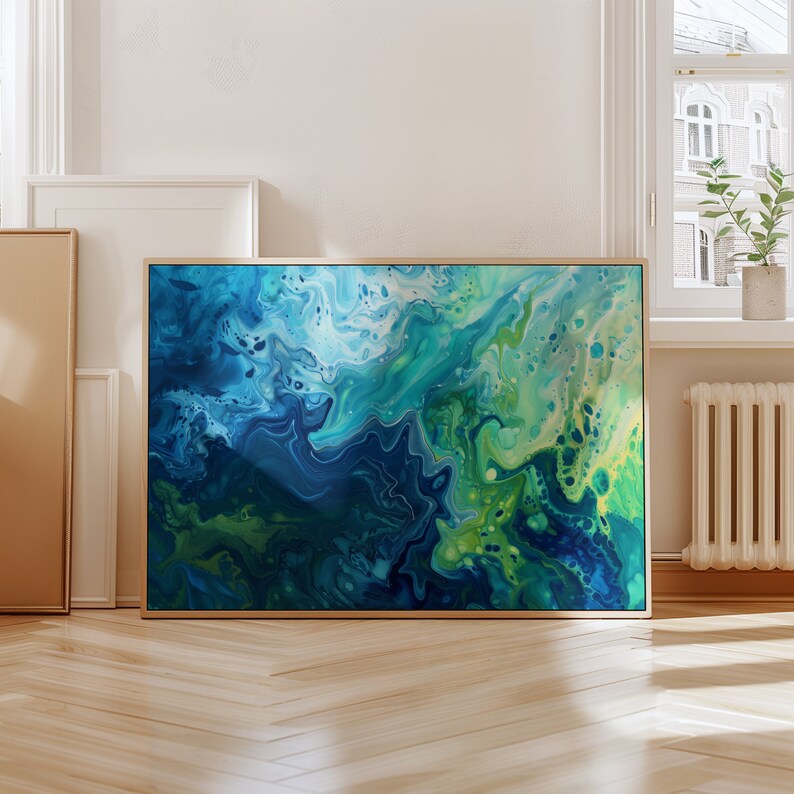 Ocean Currents: Abstract Resin Art Print 2 - Etsy