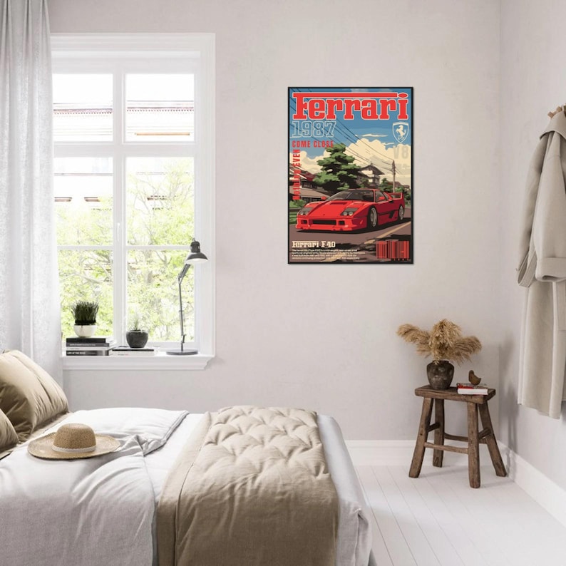 Ferrari F40 | Poster | Digital | Ferrari | F40 | Gift for Car ...