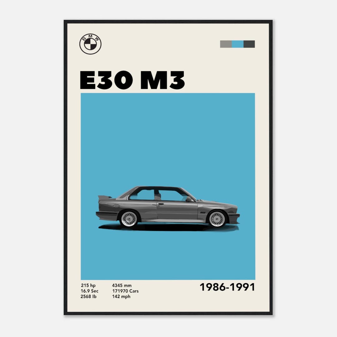 BMW E30 M3 | Poster | Digital Print | German Classic | Gift for Car ...